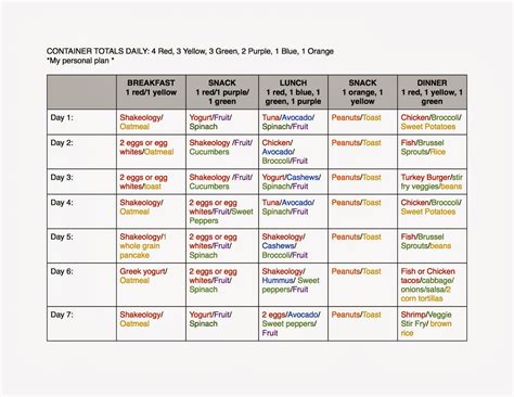 Personal Trainer Meal Plan Template Personal Trainer Meal Plan Template