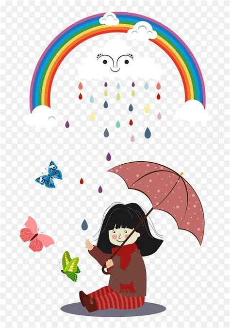 彩虹女孩伞png图片素材下载图片编号ybmblxgq 免抠素材网
