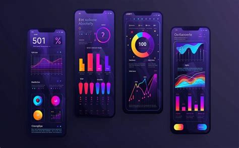 Premium Photo Different Ui Ux Gui Displays Modern Infographic Mobile Screen Chart Charts And