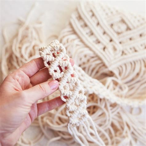 premium photo handmade macrame pattern close up macrame braiding and