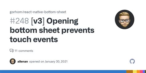 V3 Opening Bottom Sheet Prevents Touch Events · Issue 248 · Gorhomreact Native Bottom Sheet