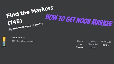 How To Find Noob Marker Find The Markers Roblox YouTube