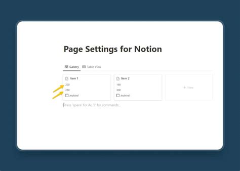 how to show notion properties inside a notion page