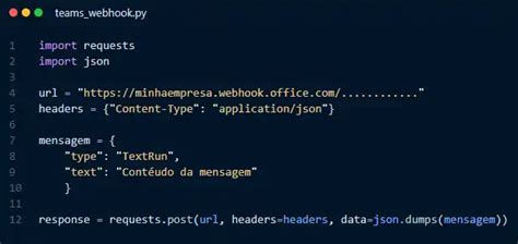 mensagens no teams via requisição com python bruno silva python