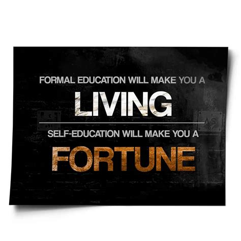 Poster Formal Education Vs Self Education Black Motivational Art Print Wall Art