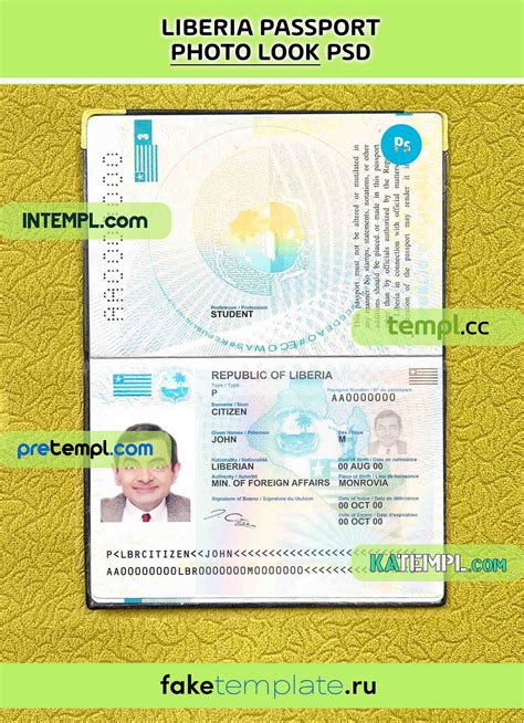Australian Passport Psd Files Editable Scan And Photo Realistic Look Sample 2 In 1 By