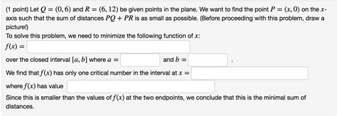 Solved Let Q And R Be Given Points In The Chegg Com
