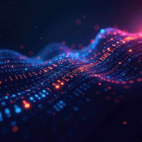 Abstract Digital Code Flowing Binary Data Stream Computer Technology