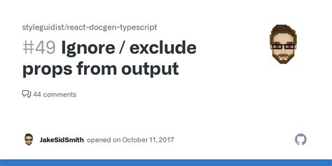 Ignore Exclude Props From Output · Issue 49 · Styleguidistreact Docgen Typescript · Github