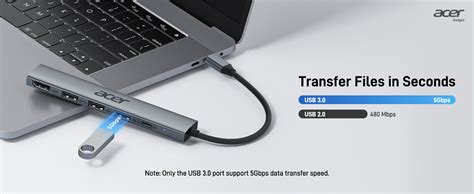 Acer Usb C Hub Hdmi K Aluminum In Usb C Multiport Adapter With X Usb A Ports W Power