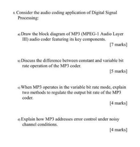 Solved Consider The Audio Coding Application Of Digital Chegg Com