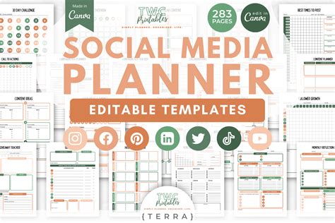 Social Media Planner Canva Templates Graphic By Twcprintables · Creative Fabrica