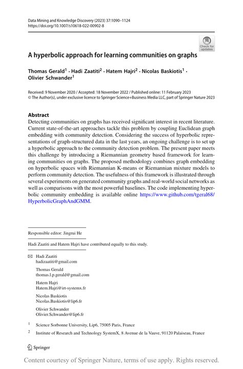 A Hyperbolic Approach For Learning Communities On Graphs Request Pdf
