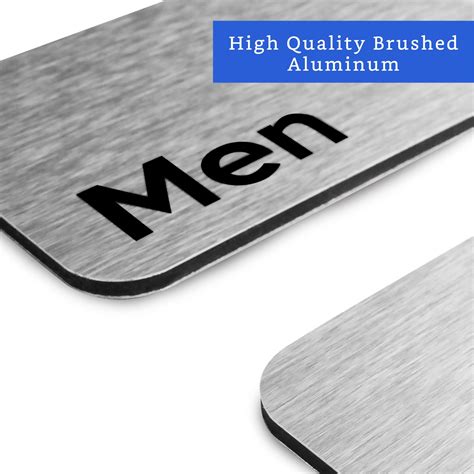 Brushed Aluminum Restroom Signs Set Of 2 Men And Women Etsy