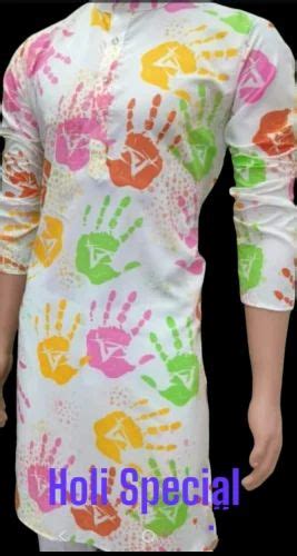 Printed Holi Special Kurta Cotton At ₹ 1000piece In Ichalakaranji