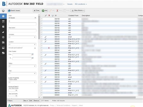 所有问题均未显示在 Bim 360 Field（经典）web 应用程序上的问题部分中