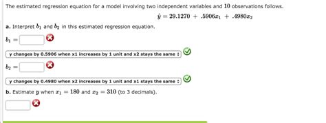 Solved The Estimated Regression Equation For A Model