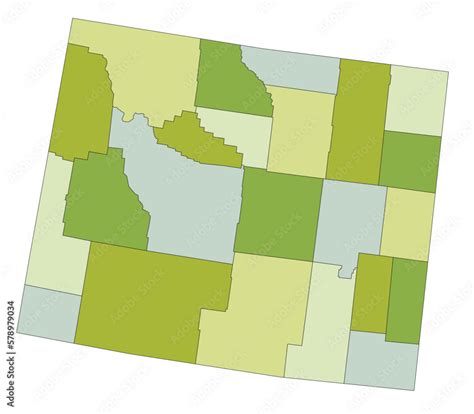 Highly Detailed Editable Political Map With Separated Layers Wyoming
