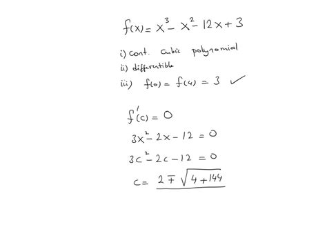 Verify That The Function Satisfies The Three Hypotheses Of Rolles
