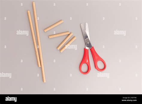 Scissors Cutting Paper Straw Step In Diy Project Quick Assembly