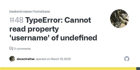 typeerror cannot read property username of undefined · issue 48