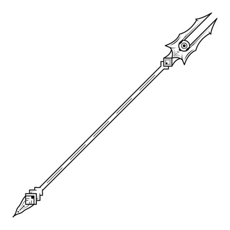 Premium Vector Abstract Black Simple Line Spear Weapon Doodle Outline Element Vector Design