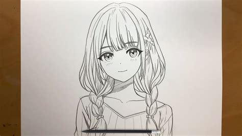 Easy Anime Sketch How To Draw A Cute Anime Girl Step By Step