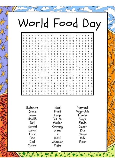 World Food Day Word Search Puzzle Worksheet Activity By Brainy Words
