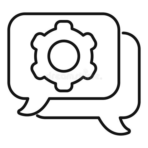 Chat Tech Overview Icon Outline Vector Cooperation Machine Stock