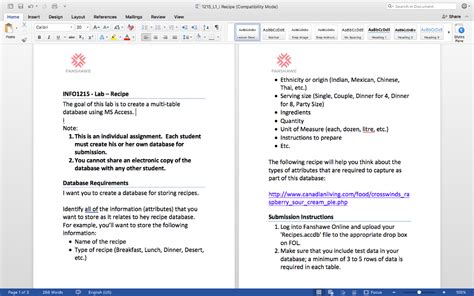 Solved The Database Should Be Done Using MS Access And Saved Chegg