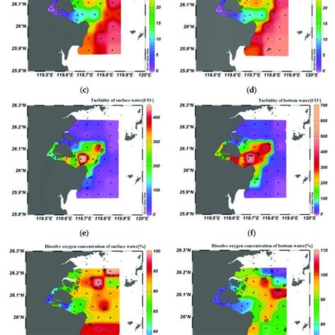 Spatial Variations Of Environmental Parameters At Surface And Bottom
