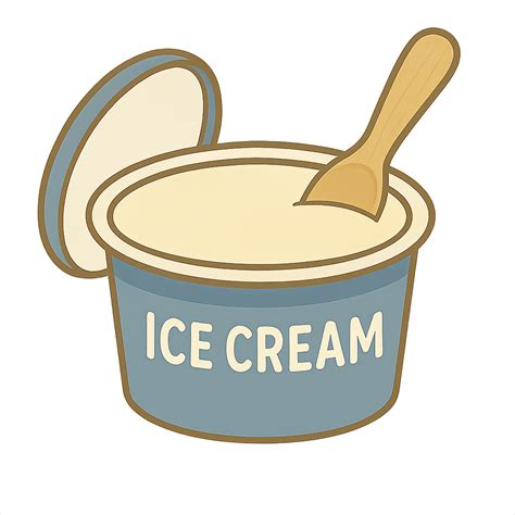 カップのバニラアイスイラスト