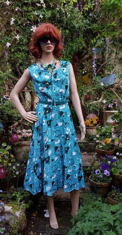 Uk 12 Us 8 Super Cute Vintage 1960s Turquoise Blue … Gem