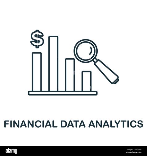 Financial Data Analytics Line Icon Monochrome Simple Financial Data