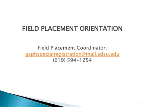 Field Placement Requirements Procedures