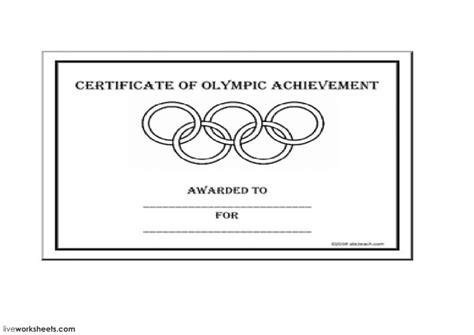 Printable Olympic Achievement Certificate