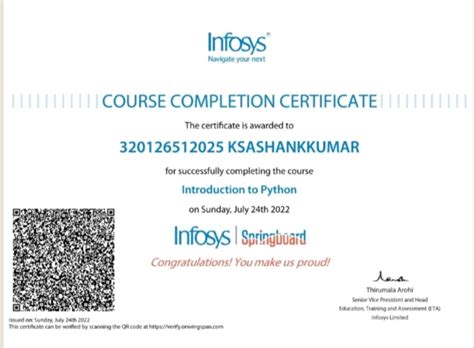 k sashank kumar on linkedin completed an python bootcamp in infosys