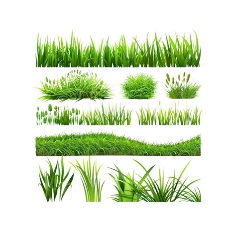 A Collection Of Seamless Green Grass Borders Premium Ai Generated Psd