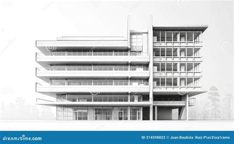 Architectural Rendering Of A Contemporary Apartment Building With Balconies And Trees In A