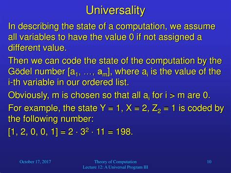 Theory Of Computation Lecture 12 A Universal Program Iii Ppt Download