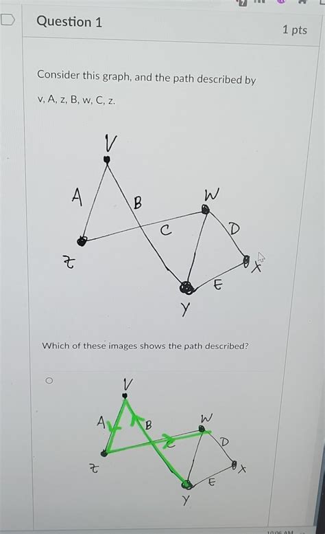 Solved Consider This Graph And The Path Described By V A
