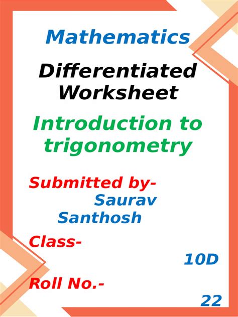 Trignometry Page Cover Pdf
