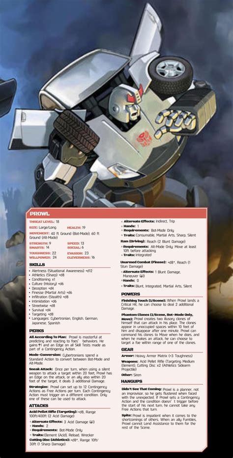 homebrew autobot stat block packet [transformers roleplaying game] r