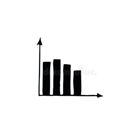 Decreasing Bar Graph Hand Drawn In Doodle Style Business Chart Stock