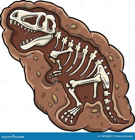 Cartoon T Rex Dinosaur Fossil Stock Vector Illustration Of Graphic