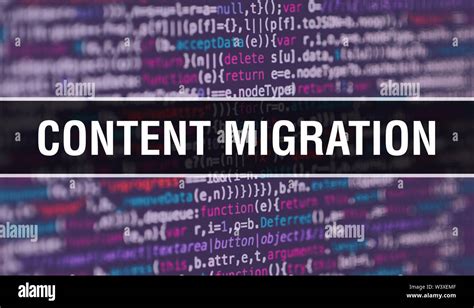 Content Migration Concept Illustration Using Code For Developing Programs And App Content