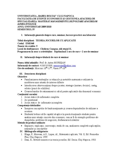 teoria jocurilor cu aplicatii pdf