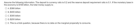 Solved Assume The Following Information The Deposit To Chegg