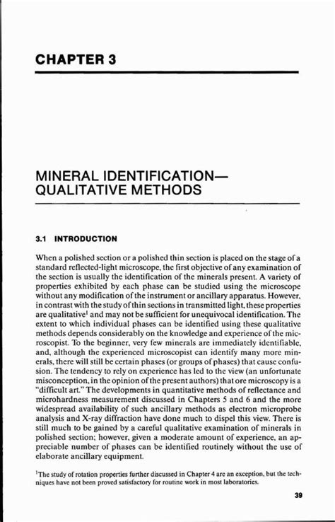 Pdf Chapter 3 Mineral Identification Qualitative Methods · Mineral