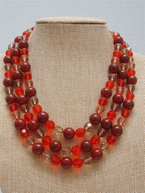 Christian Dior Vintage Glass Bead Necklace Gem